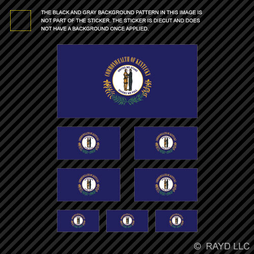 8 pcs Assorted Kentucky Flag Sticker Set of Self Adhesive Premium Vinyl ...