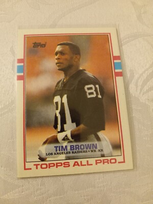 1989 Tim Brown Topps Rookie Football Card #265 Los Angeles Raiders | eBay