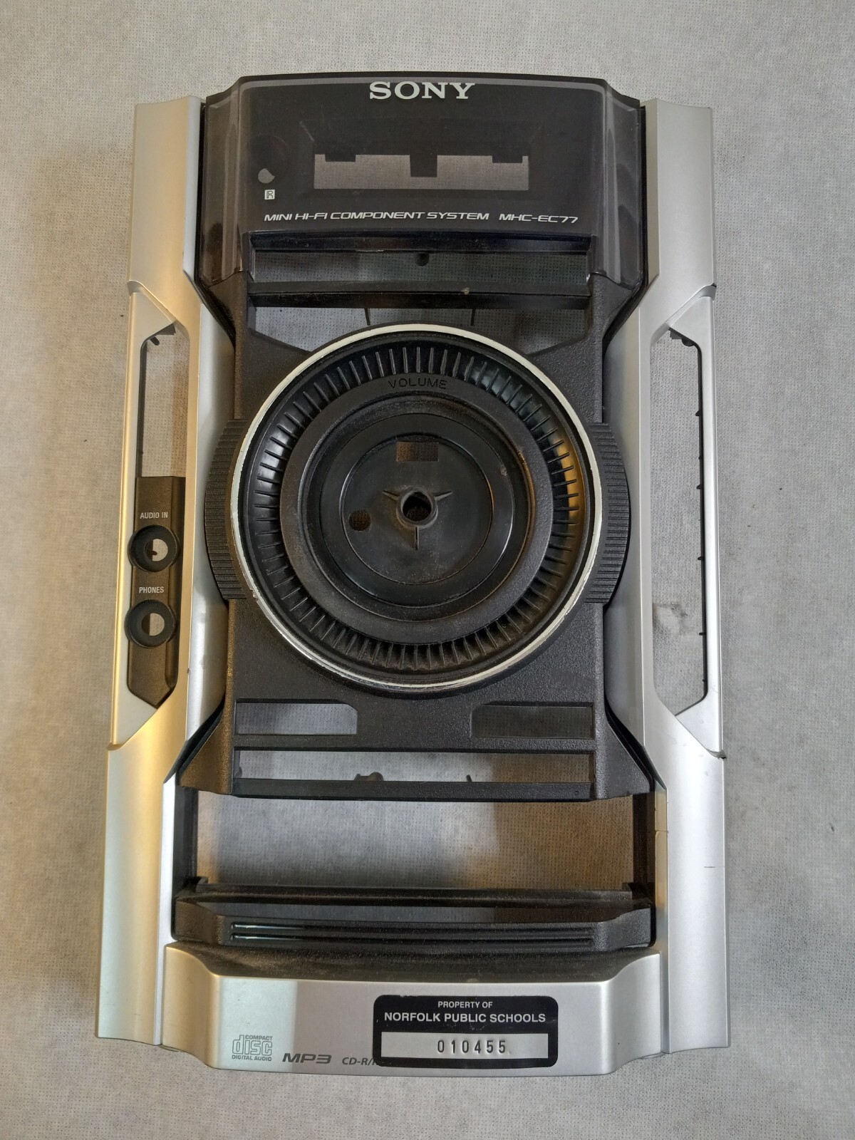 SONY MHC-EC77 Mini Component Stereo FRONT COVER FACEPLATE | eBay