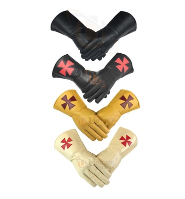 High quality Masonic Knight Templar KT Gauntlets Soft Leather Gloves | eBay