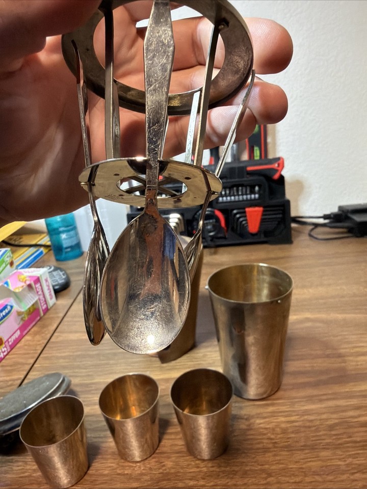 Vintage D.R.G.M German Travel Bar Cocktail Shaker Set Art Deco ...