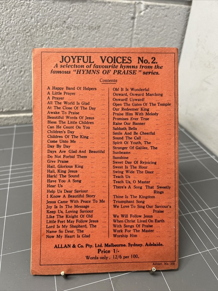 VINTAGE BOOKLET HYMNS OF PRAISE SUNDAY SCHOOL ANNIVERSARIES CHRISTIAN ...