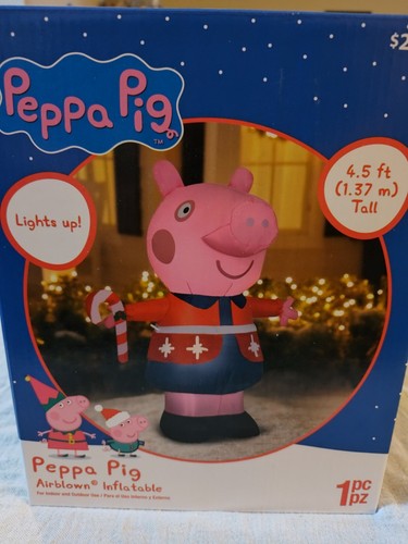 Peppa Pig 4.5 Ft. Christmas Airblown Inflatable Red Sweater Santa Suit ...