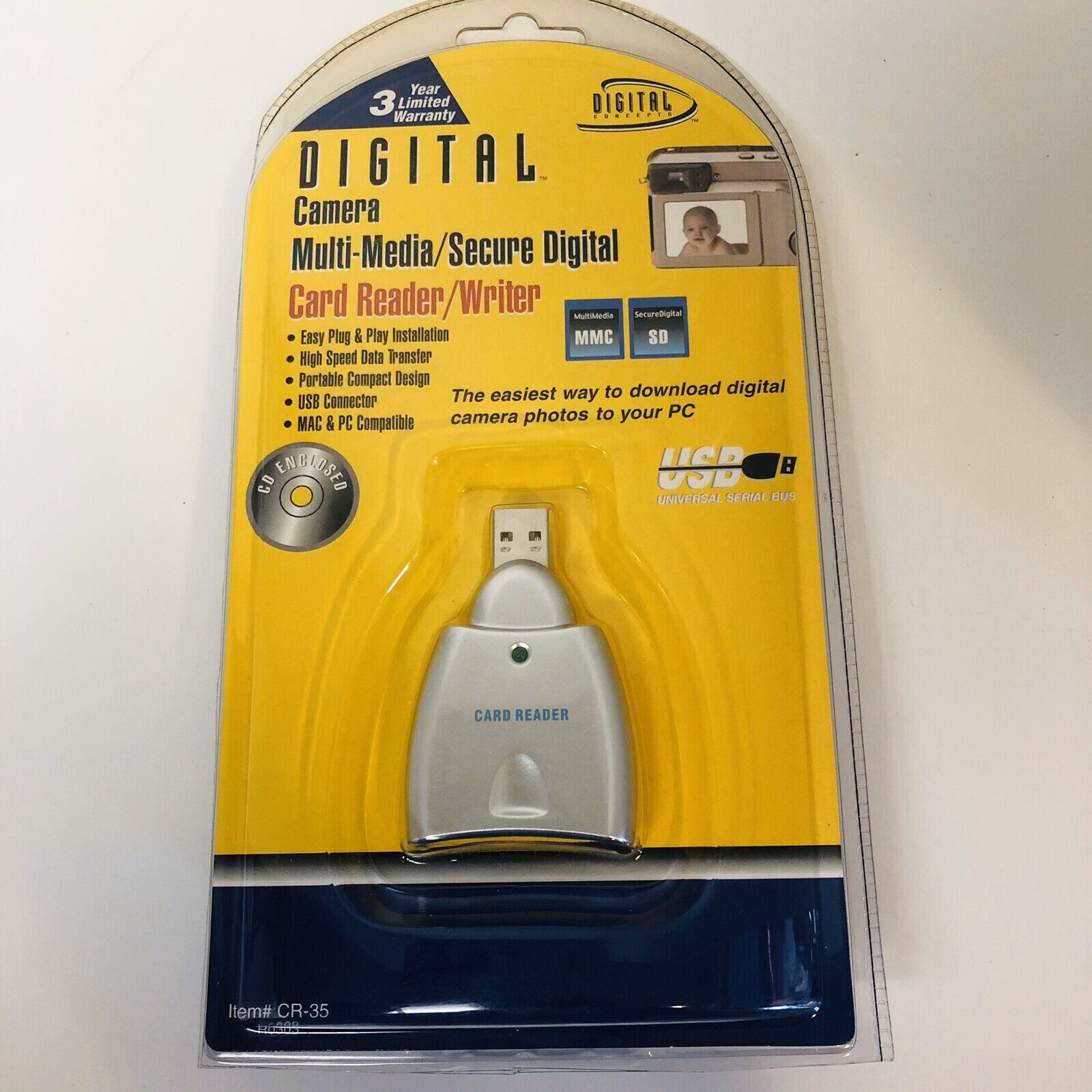 Digital Concepts Camera Multi Media/Secure Digital Card Reader & Writer ...