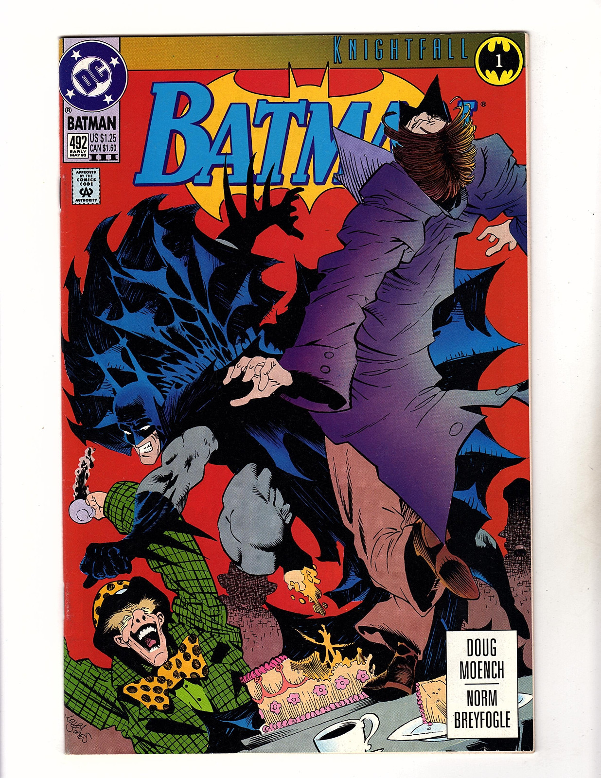 Batman #492 (1993, DC) VF- Rare 3rd Print Knightfall Part 1 HTF Bane | eBay
