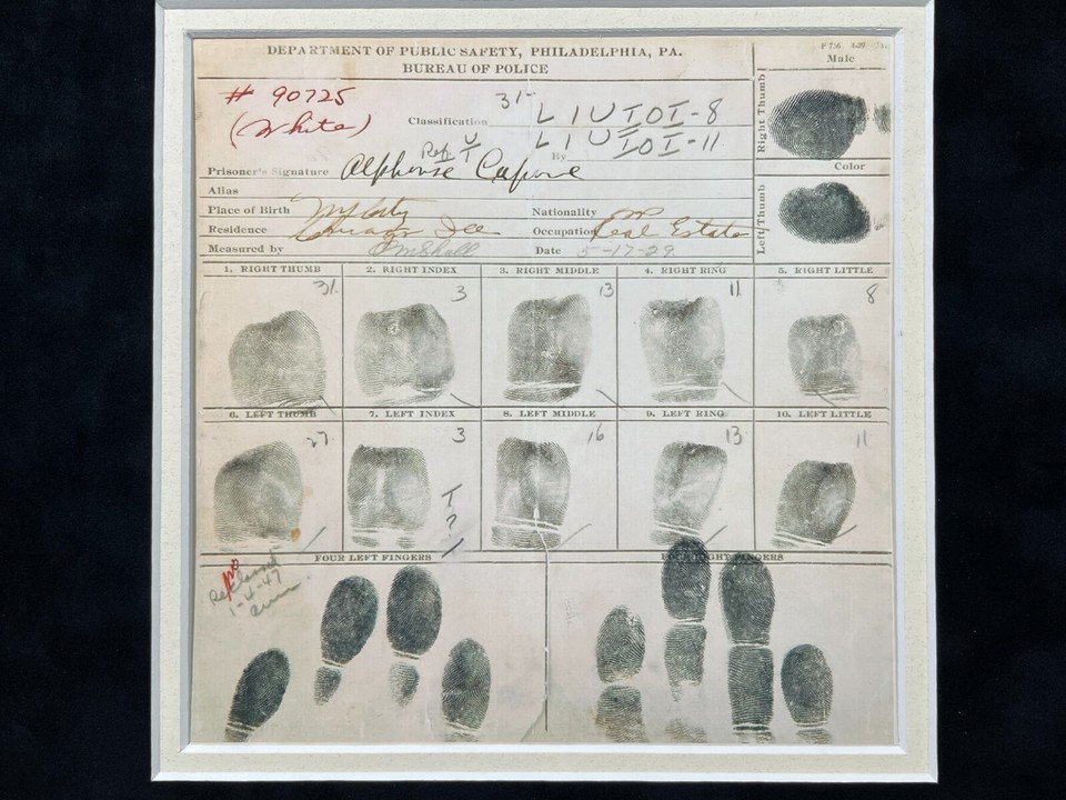 Al Capone Original 1929 Philadelphia Prison Sentence Document Framed ...