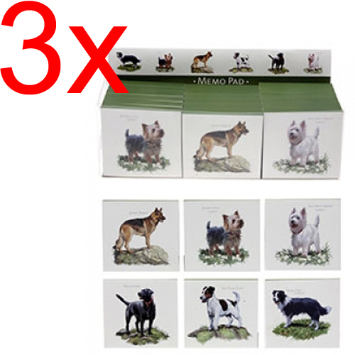 3 X DOG MEMO PAD WRITING NOTES HOME OFFICE GIFT ORGANISER SHOPPING ...