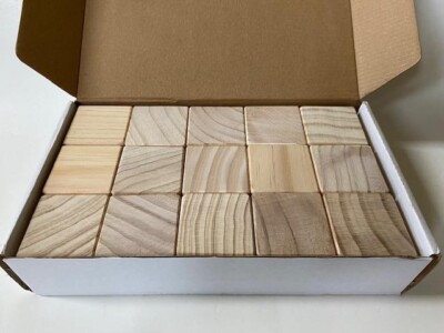 2"x2"x2" Unfinished Wood Blocks, Natural Solid Square Wood Blocks - 15 ...