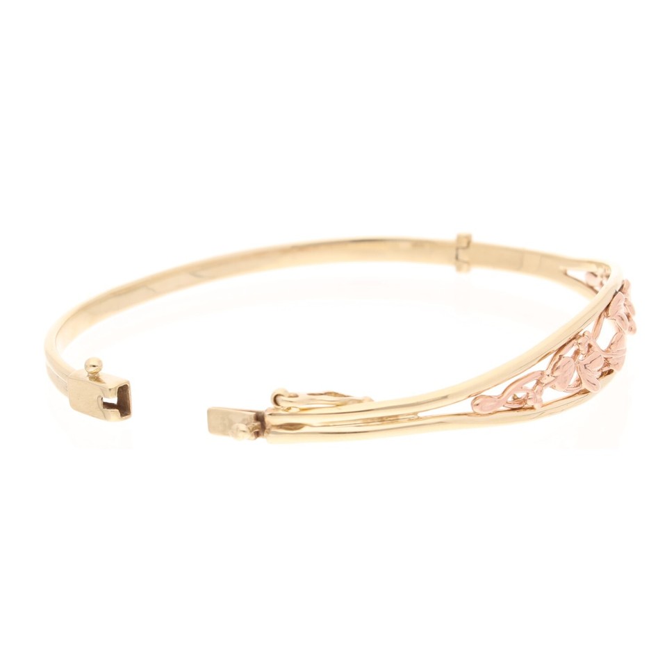 Clogau 9Carat Yellow & Rose Gold 7.25" Tree Of Life Hinge Bangle (11mm ...