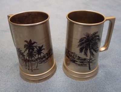 Vintage Set of Stainless Steel Hawaiian Diamond Head Hawaii Engraved ...