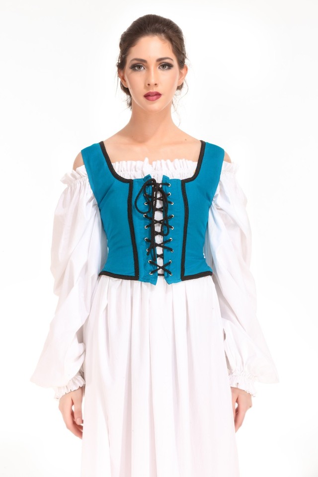 Medieval Wench Pirate Renaissance Costume Reversible Peasant Bodice ...