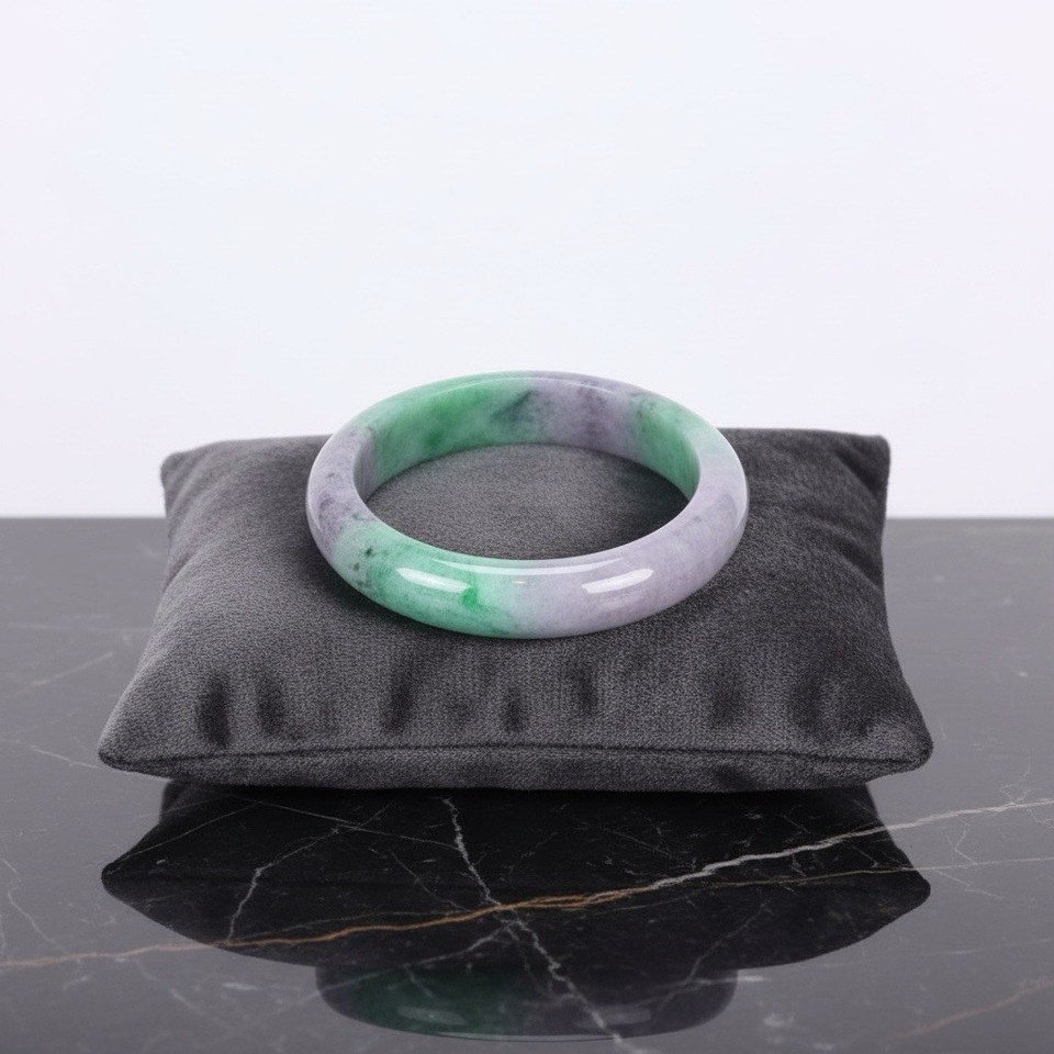 61.6mm Certified Burmese Natural Jadeite Jade Type A Dual Color jade ...