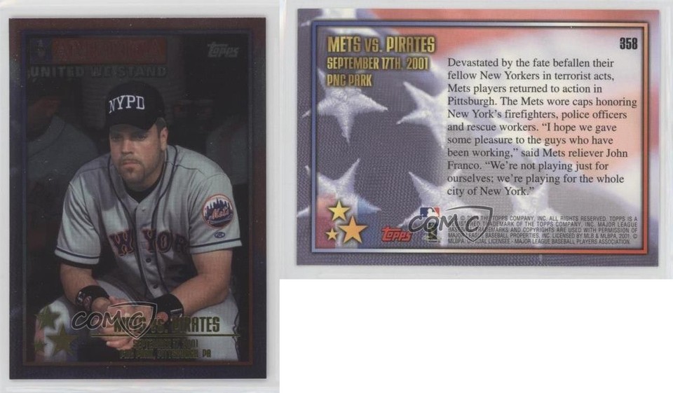 2002 Topps America United We Stand Mike Piazza New York Mets vs Pirates ...