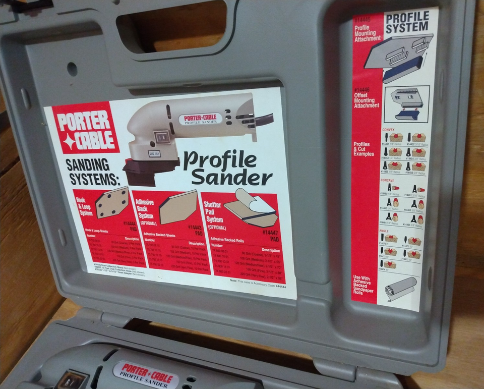 Porter Cable Profile Sander COMPLETE w/ Case & Accessories Model 444 ...