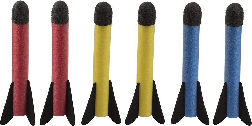 Jump Rocket Set Soars Up-to 100 Feet Includes 6 Refill Rockets Toys ...