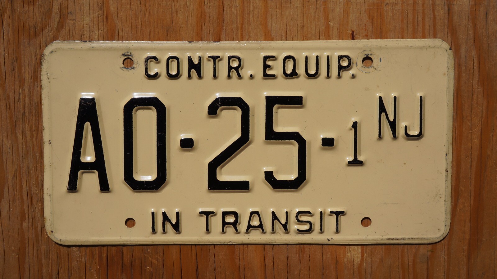 Vintage New Jersey CONSTRUCTION EQUIPMENT License Plate - IN TRANSIT | eBay