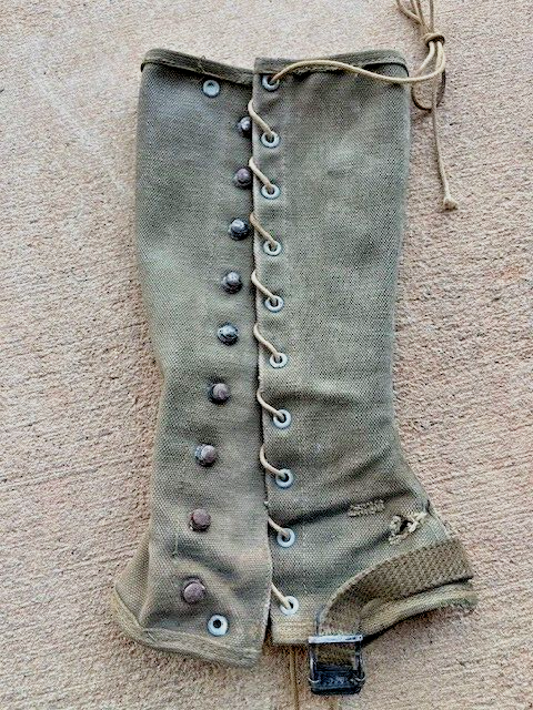 Original WWII US Canvas Boot Leggings Size 1R Spats Gaiters Army WW2 | eBay