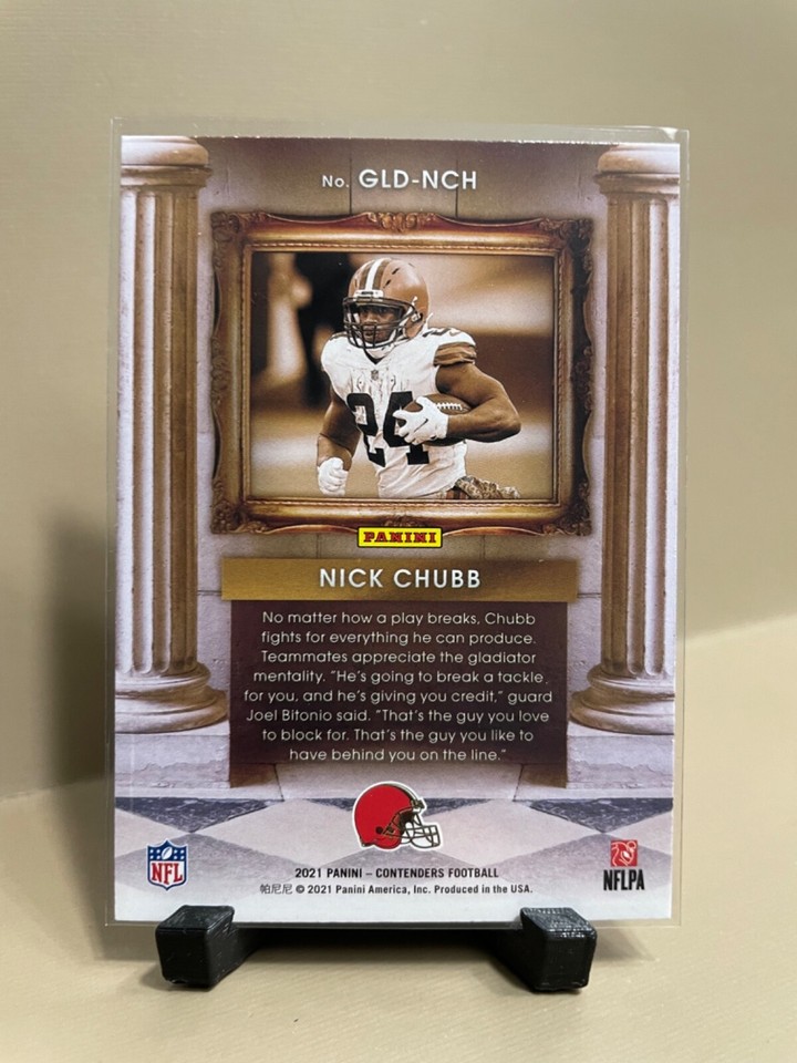 2021 Panini Contenders Nick Chubb #GLD-NCH Gladiators Cleveland Browns ...