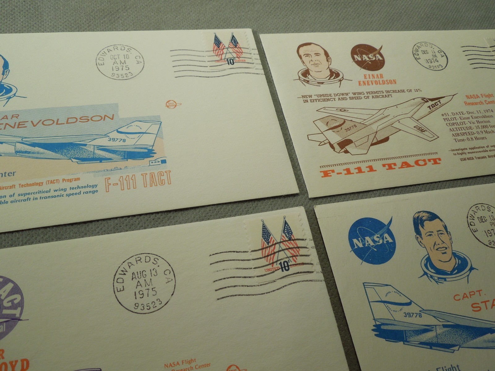 13 Nasa First Day Space Covers- YF-12, F-111 Tact, Bombers, Planes ...