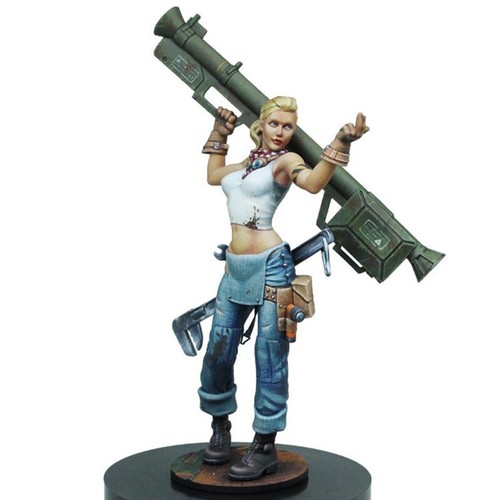 1/24 Scale Fantasy Women With Bazooka Resin Figure Model Kit Unpainted ...