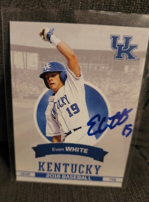 Rare Evan White Autograph Signed 2016 Kentucky Wildcats Baseball ...