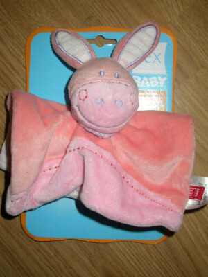 DOUDOU peluche ANE CHEVAL ESEL ESSEL TEX BABY carrefour PLAT ROSE ...