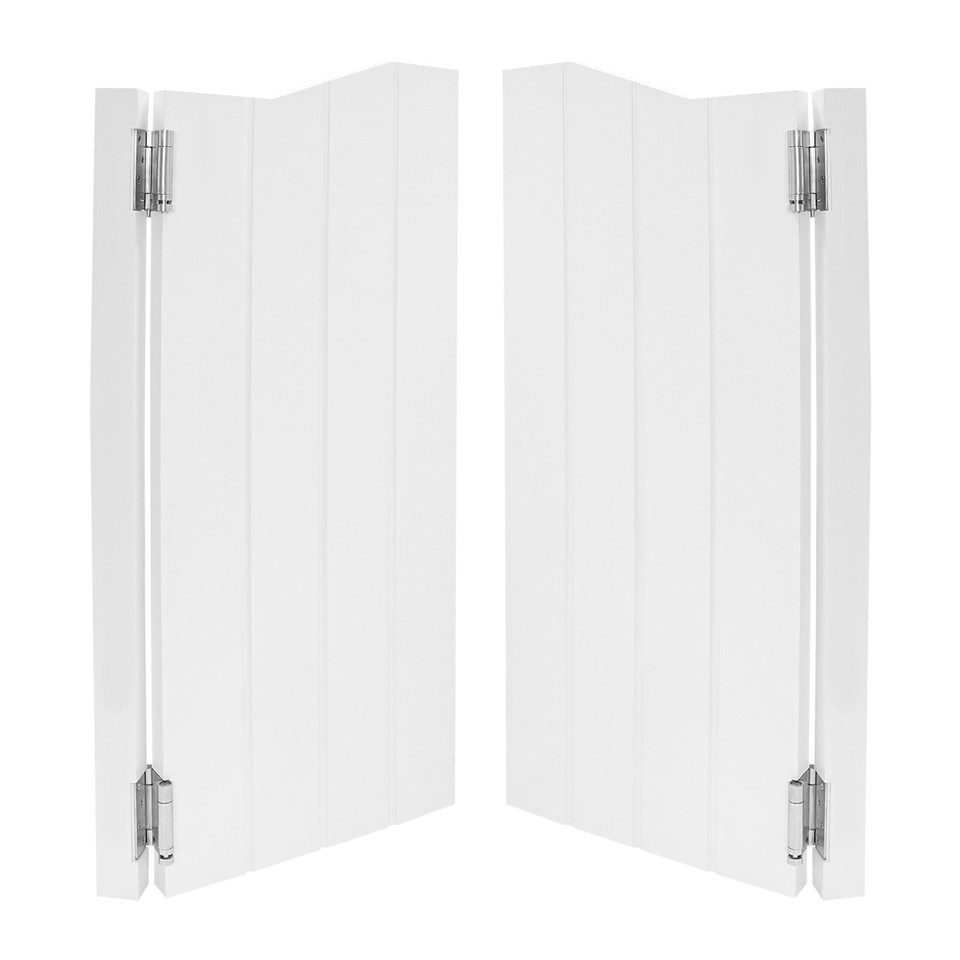 White Wood Swinging Door Wall-mounted Double Half Cafe Doors Saloon Bar ...