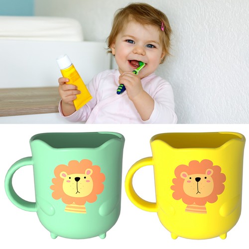 250ml Washing Mug Non-slip Handle Keep Clean Cartoon Lion Printed Baby ...