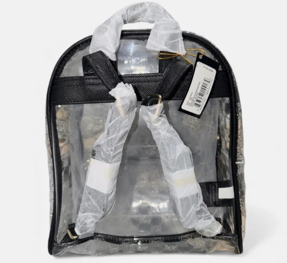 Bebe Caitlin Clear Backpack Clear Black – Stadium Approved Transparent ...