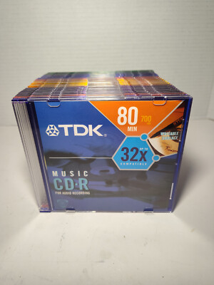NEW OPEN BOX TDK 32X 80 Minute Music CD-R Colored Slim Case 25 Pack | eBay