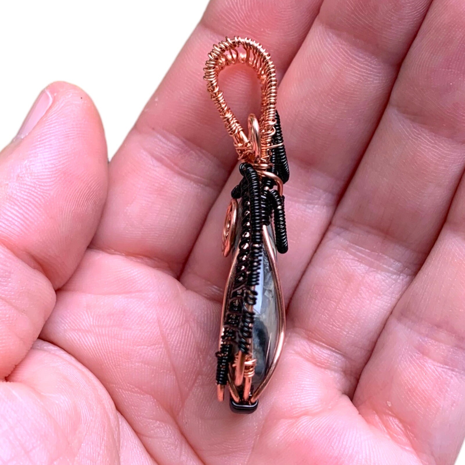 Natural Picasso Jasper Unique Copper Birthday Gift For Him Wire Wrapped ...