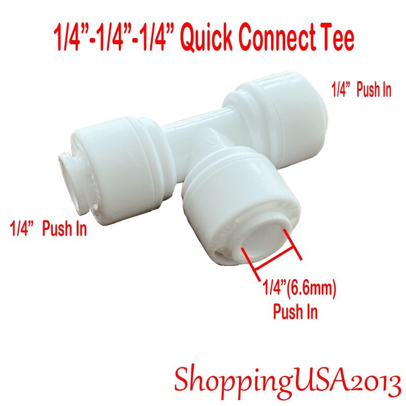 20 X Quick Connect Tee Fitting Connector 1/4-1/4" Water Filter RO ...