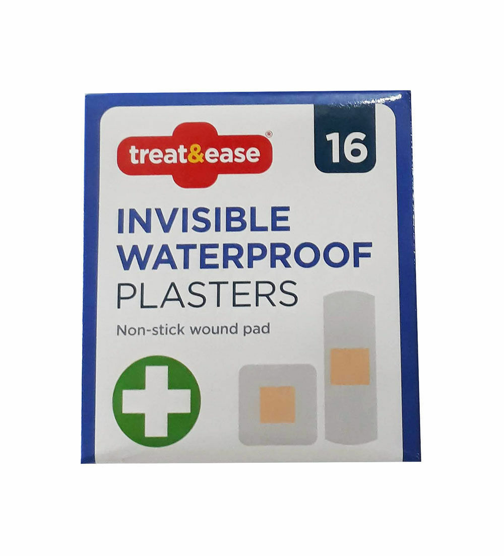 16 Invisible Waterproof Plasters Padded Gauze Stretchable Flexible Cuts ...
