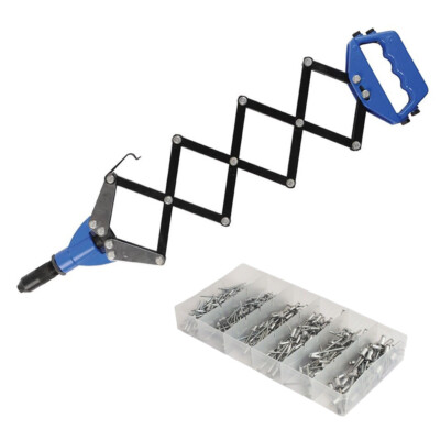 Silverline Lazy Tong Hand Riveter Pop Rivet Gun 3.2 - 6.4mm + 320 ...