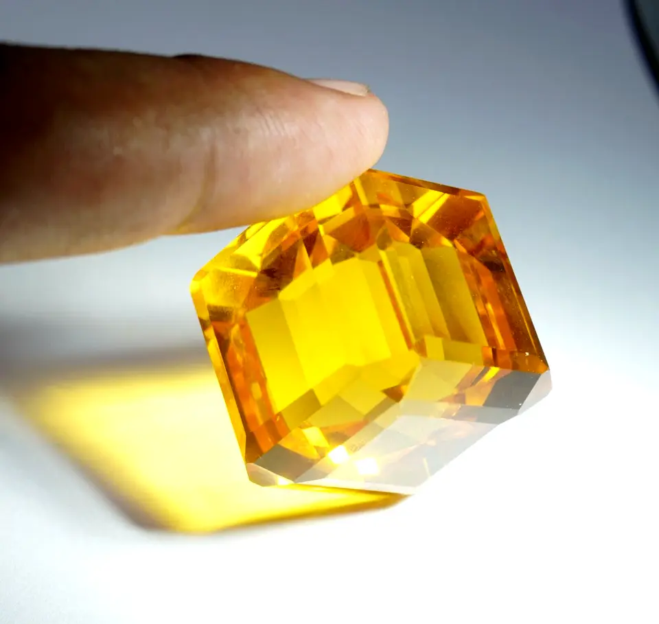 151 Ct+ Brazilian Certified Natural Shiny Yellow Citrine Cube Cut Loose ...