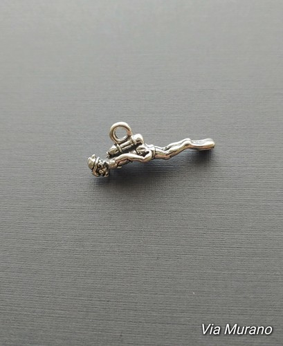 Limited edition sterling silver scuba diver charm measuring 29mmx10mm ...