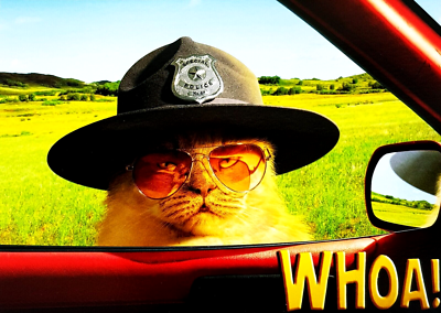 Funny Avanti Birthday Greeting Card POP-UP TROOPER CAT Too fast over ...