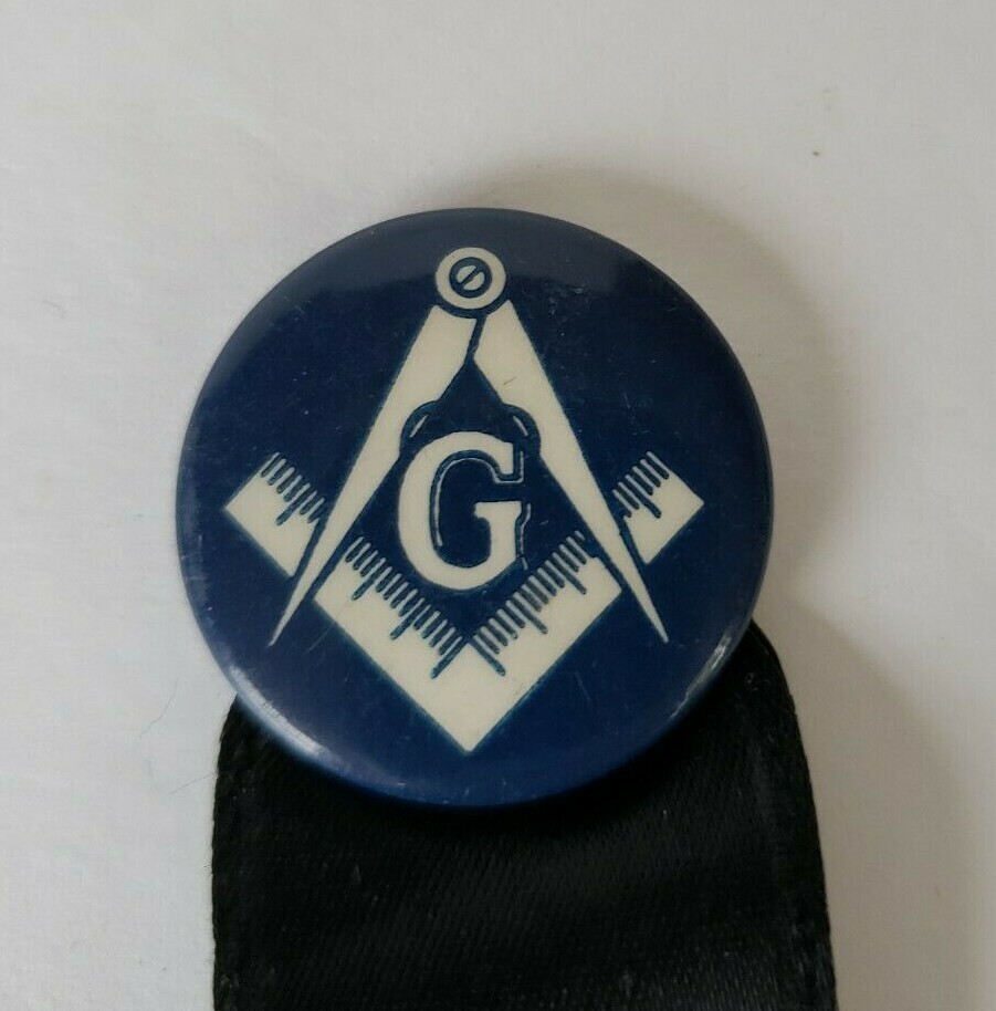 Vintage Small Free Masons Pin Button Funeral Black Ribbon St. Louis ...
