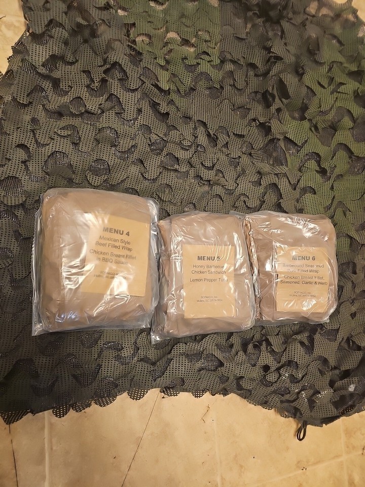 First Strike Ration 3 Individual Meals Menus 4 5 6 US Genuine Sealed 08 ...