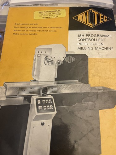 Waltec 18H Programme Controlled Production Milling Machine Brochure | eBay