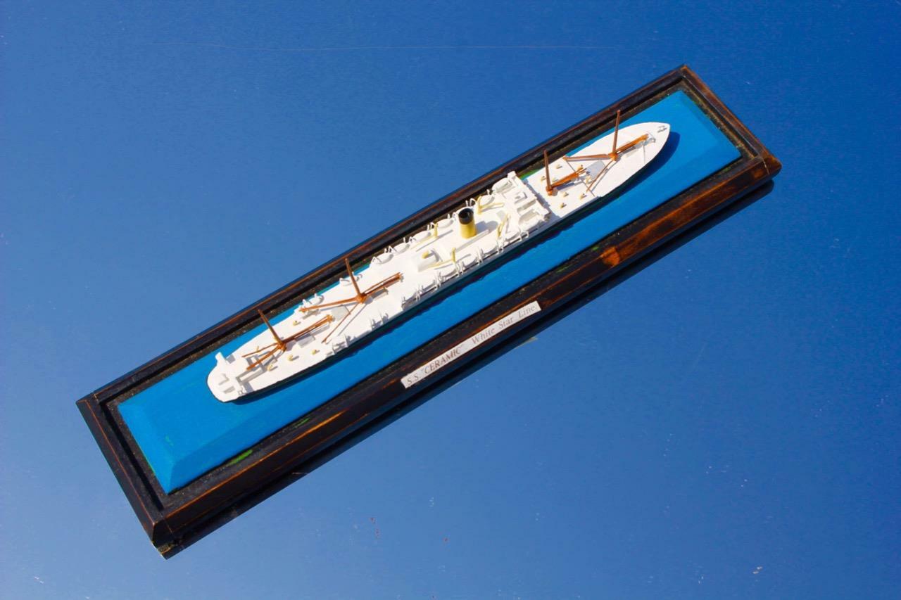 WHITE STAR LINE RMS CERAMIC RARE CASED BASSETT LOWKE WATERLINE MODEL ...