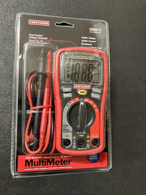 NOS Craftsman Auto Ranging 8 Function Digital Multimeter 3482314 CAT ...