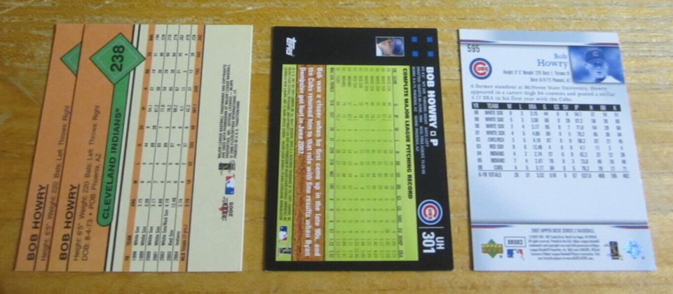 Bob Howry Lot of 4 Trading Cards MLB Baseball Cleveland Indians ...