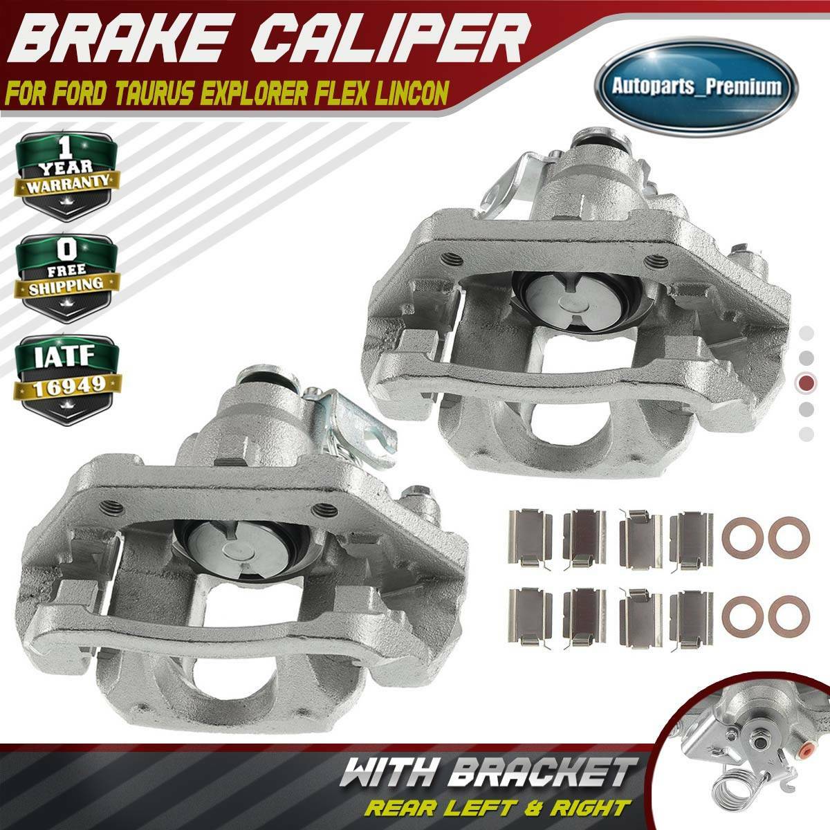 2x Brake Calipers for Ford Explorer 2011-2015 Flex Taurus MKT Rear Left ...