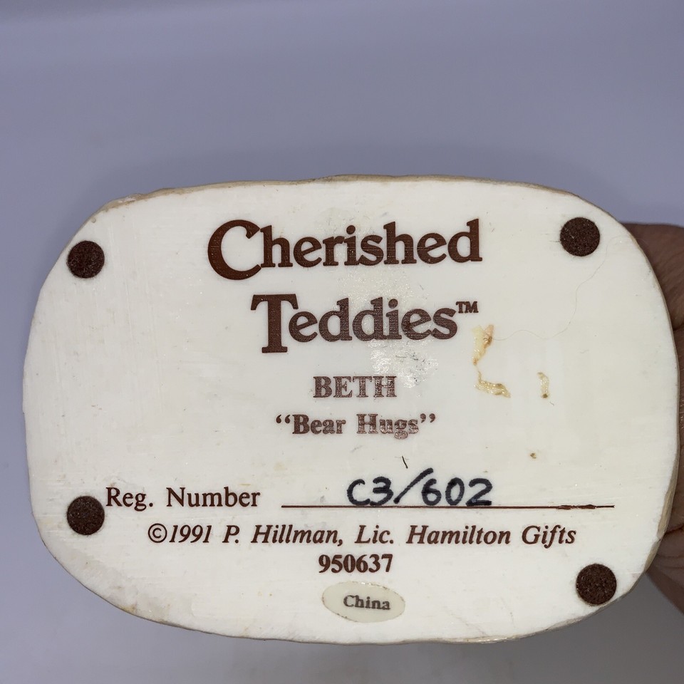 Cherished Teddies Beth Bear Hugs 1991 950637 Rocking Horse Bear Love ...