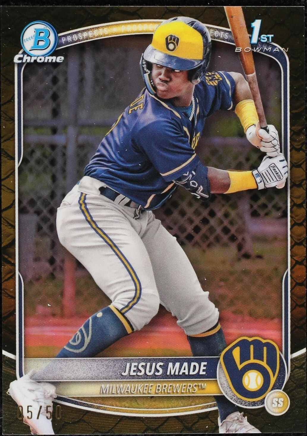 2025 Bowman - Chrome Prospects Jesus Made #BCP-50 Gold Reptilian ...
