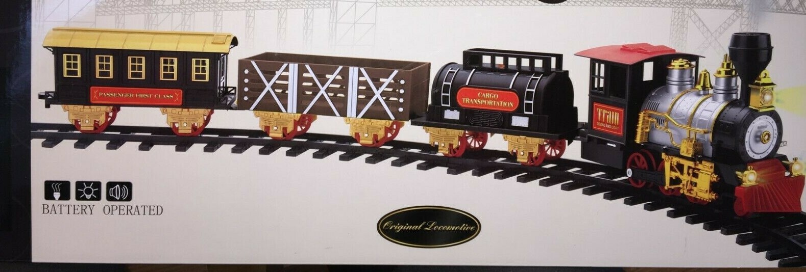 Brand New Battery Operated Classic Train 20 Piece Train Set Sound ...