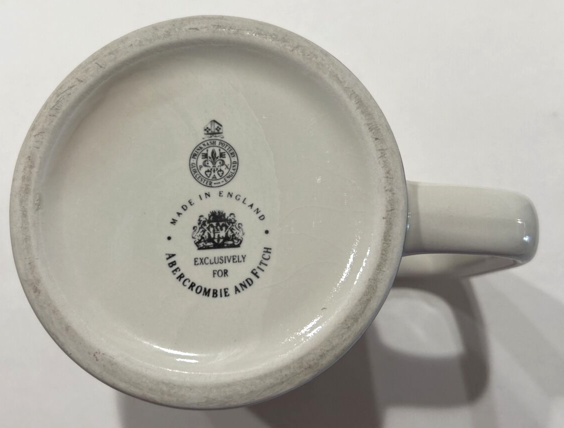 ABERCROMBIE & FITCH Prinknash Pottery 4 Finger COFFEE MUG Made in UK ...