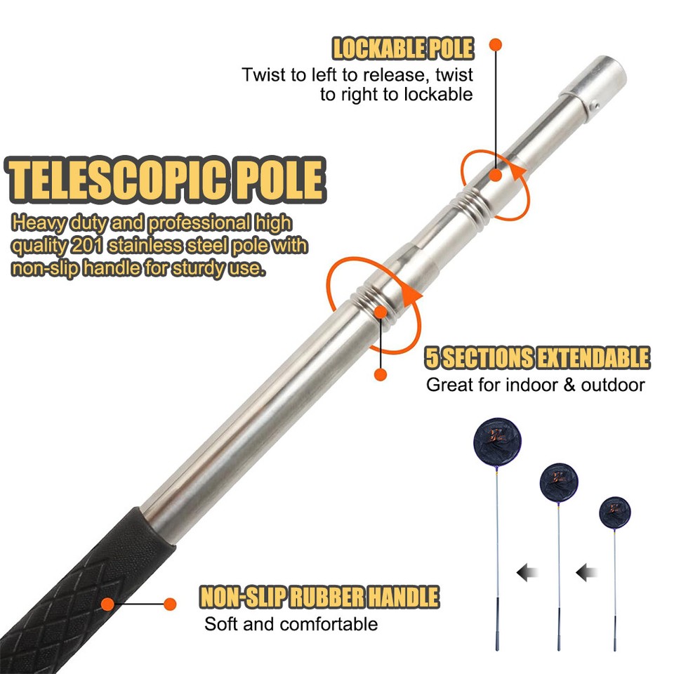 47" Heavy Duty Snake Tongs &59" Extendable Reptile Grabber Catcher Net ...