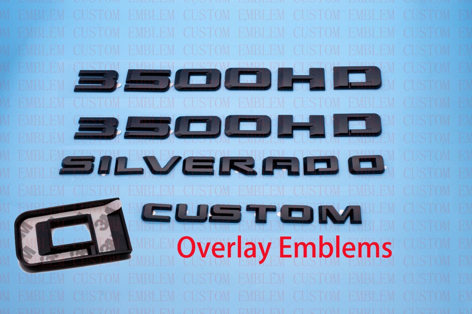 Fit 2020-2022 Matte Black Silverado 3500HD Custom Emblem Nameplate ...